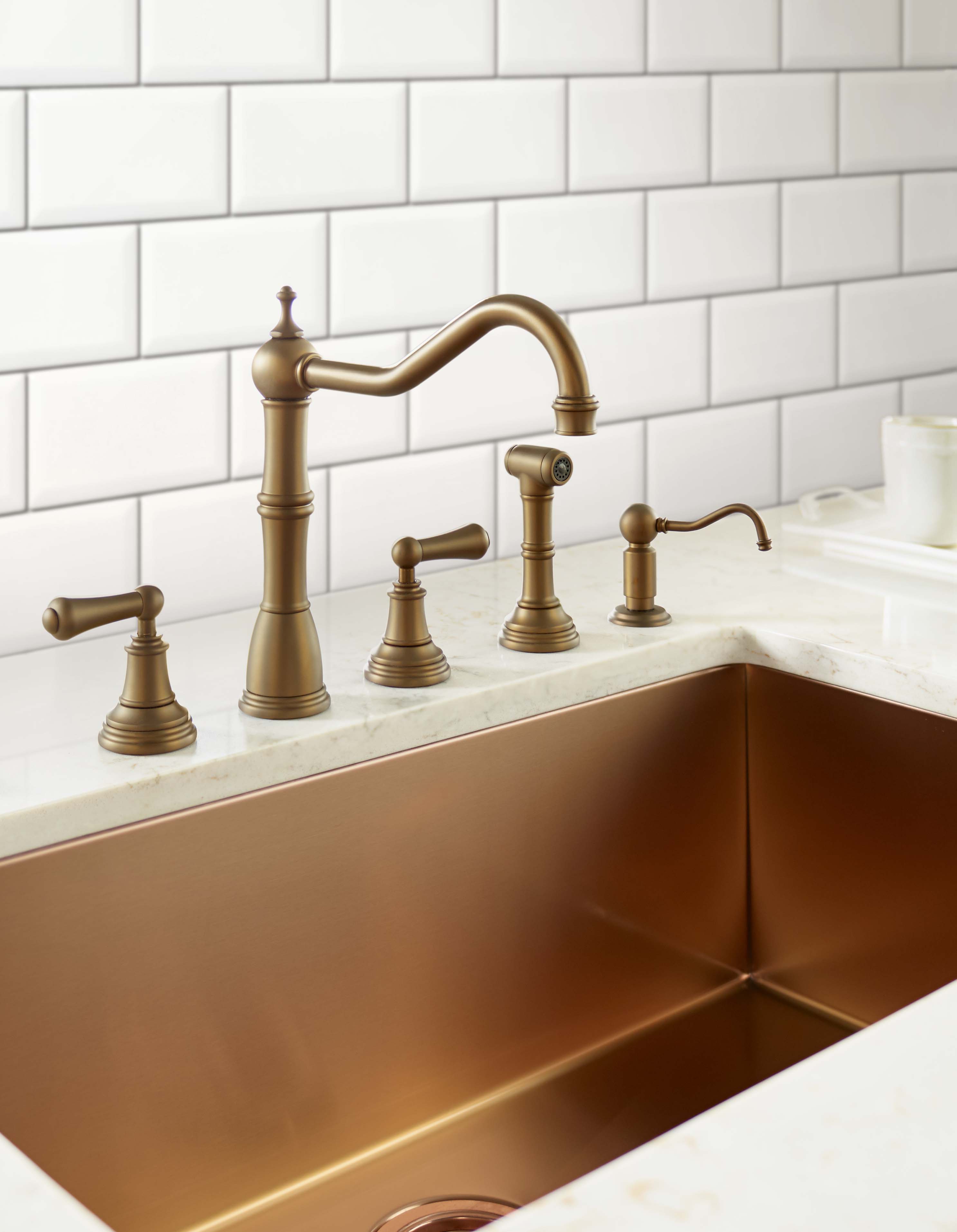 Provence Widespread Sink Mixer with Rinse