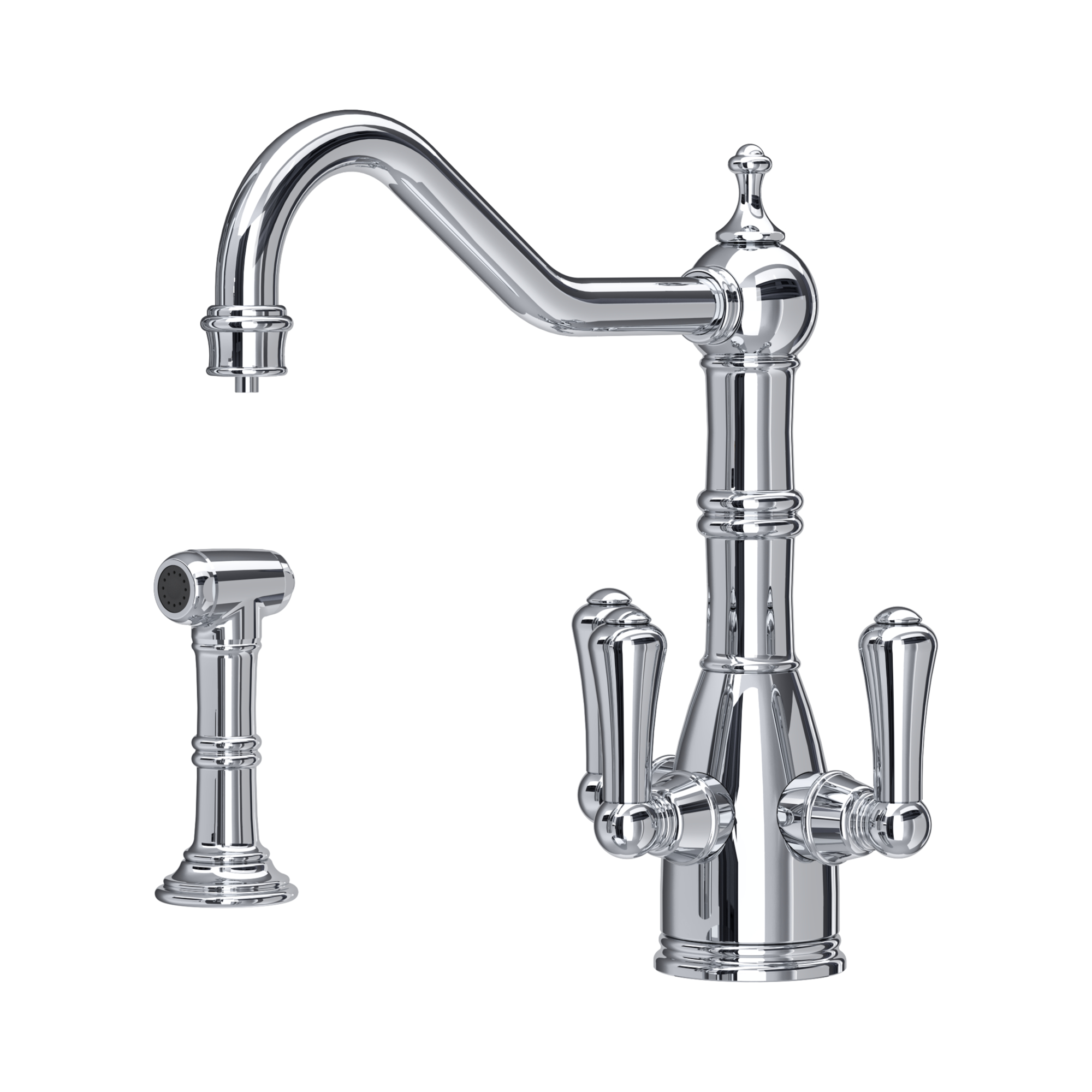Provence Sink Mixer with Filtration and Rinse (Three Lever)